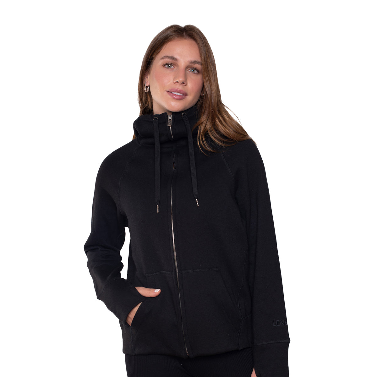 Polerón de mujer con gorro, cierre YKK® y tiradores con terminación en ...
